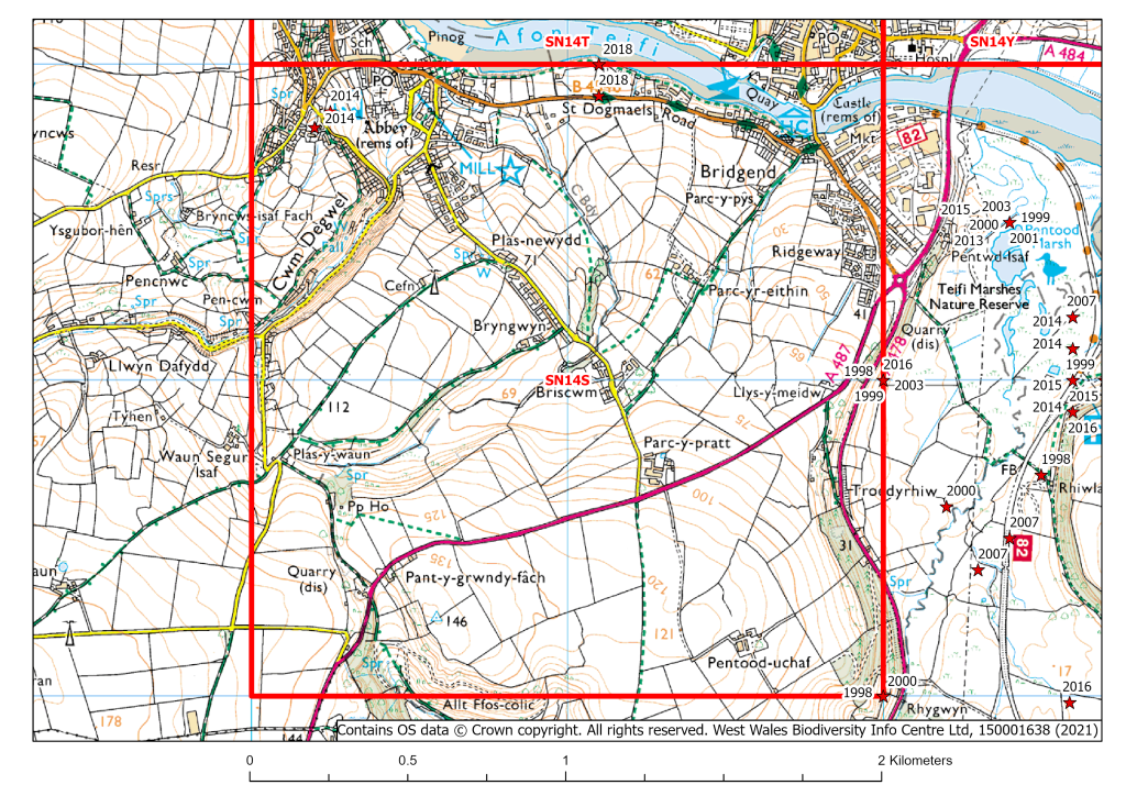 Ceredigion Tetrad Maps - West Wales Biodiversity Information Centre