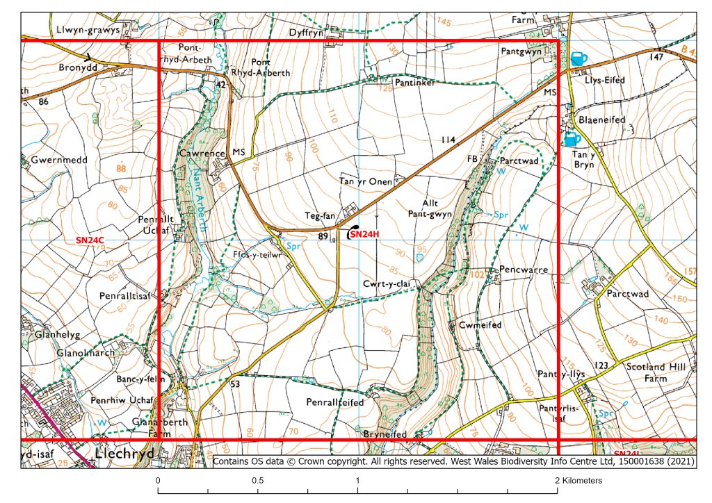 Ceredigion Tetrad Maps - West Wales Biodiversity Information Centre