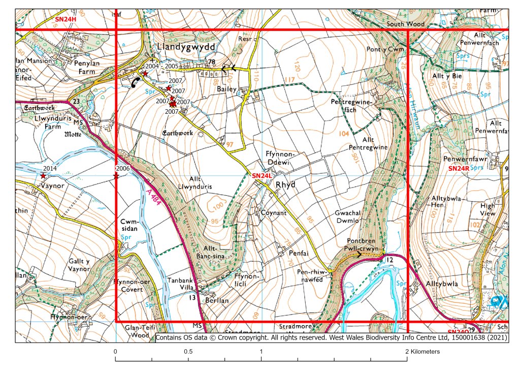 Ceredigion Tetrad Maps - West Wales Biodiversity Information Centre