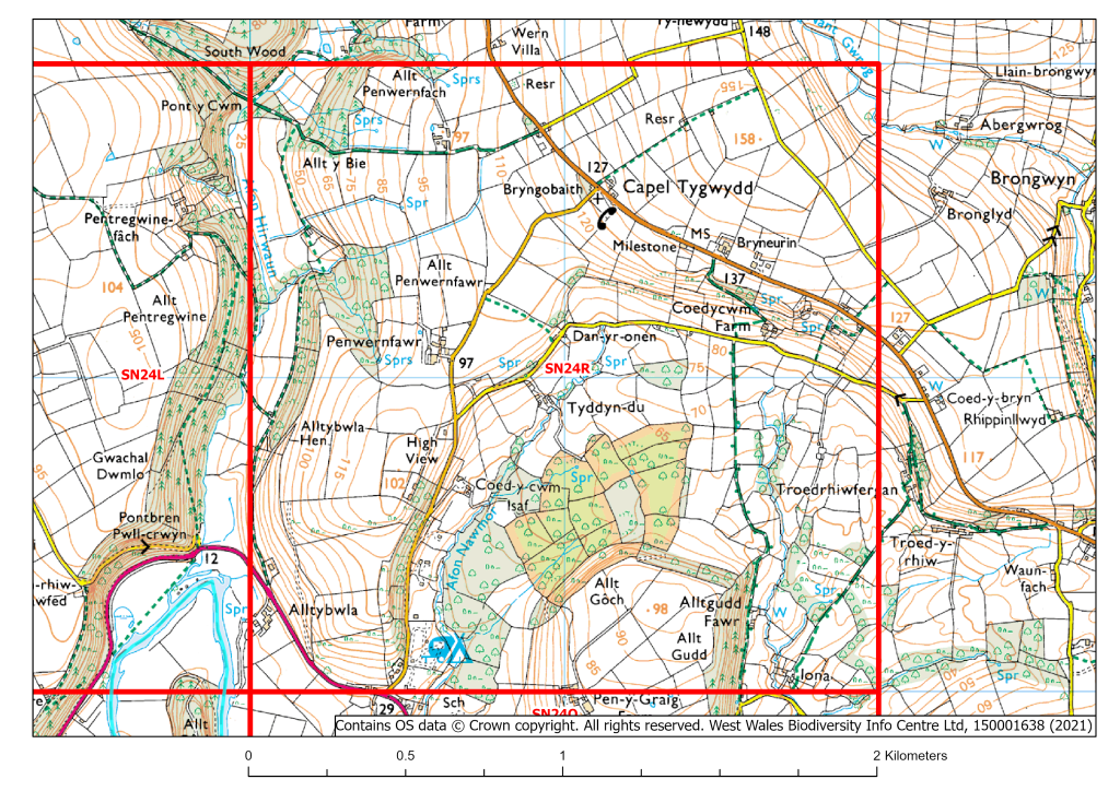 Ceredigion Tetrad Maps - West Wales Biodiversity Information Centre