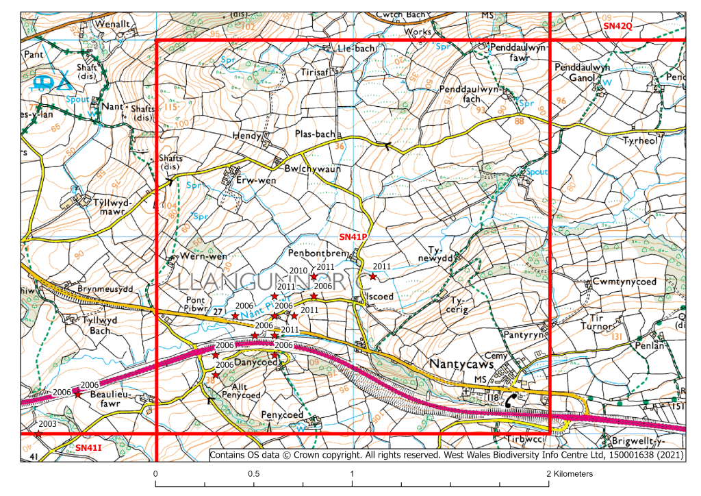 Carmarthenshire Tetrad Maps - West Wales Biodiversity Information Centre