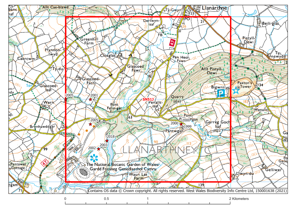 Carmarthenshire Tetrad Maps - West Wales Biodiversity Information Centre